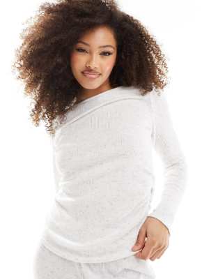 New Look ribbed pyjama top in oatmeal | ASOS