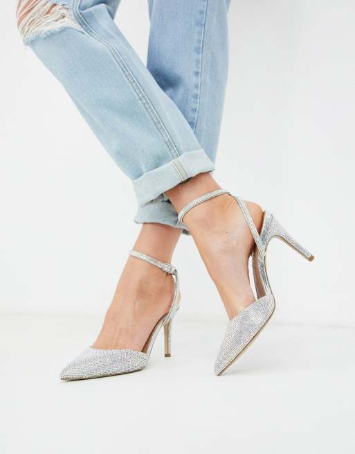 New Look Scarpe Con Tacco Decorate Argento Asos