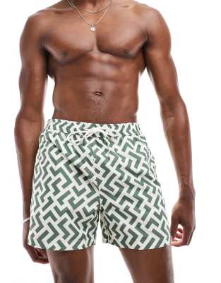 New Look Simon patterned swim shorts in multi | ASOS