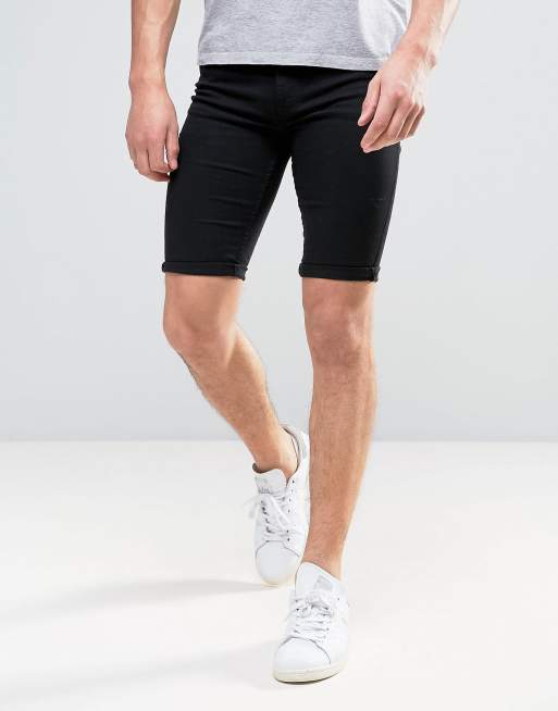 New Look Skinny Fit Denim Shorts In Black | ASOS
