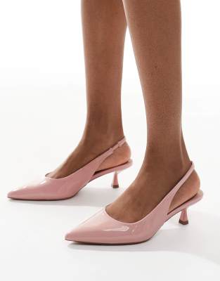 New Look slingback heeled shoes in pink | ASOS