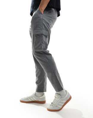 New Look smart cargo pants in grey | ASOS