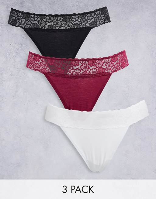 New Look – Spitzen-Tangas in mehreren Farben im 3er-Pack | ASOS New Look – Spitzen-Tangas in mehreren Farben im 3er-Pack | ASOS