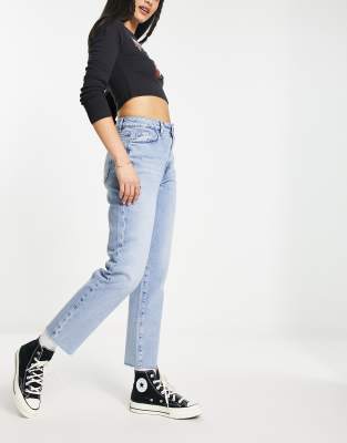 New Look straight leg jeans in light blue | ASOS