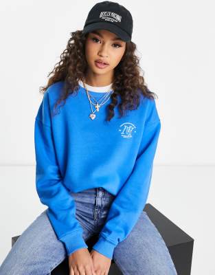 New Look sweat with NL slogan in blue | ASOS