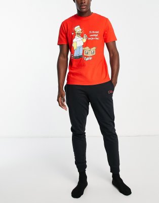 New Look - The Simpsons - Ensemble de pyjama - Rouge | ASOS