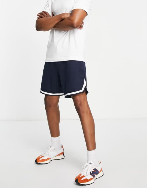 New Look tipped varsity short in navy | ASOS