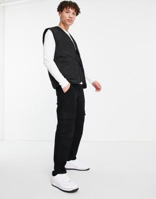 New Look utility pocket gilet in black | ASOS