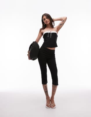 Nia Carla tailored capri pants in black | ASOS