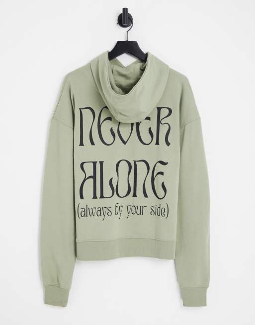 Night Addict back print hoodie in light green | ASOS