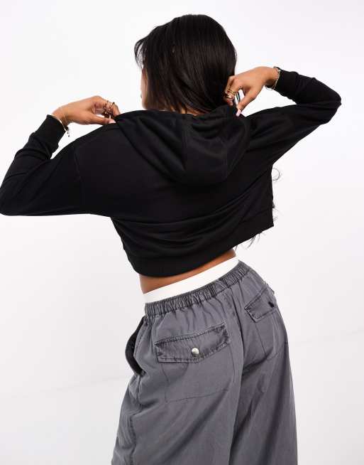 Night Addict cropped hoodie with offline print in black | ASOS