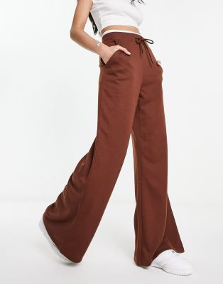 Night Addict flared trackies in chocolate brown (part of a set) | ASOS