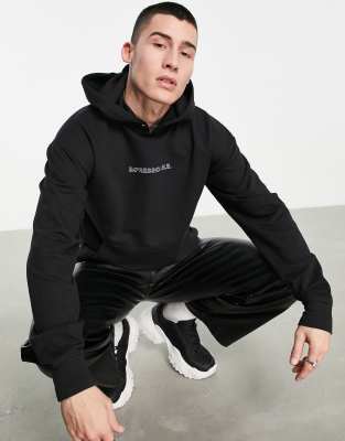 Night Addict - Hoodie met borduursel op de borst in zwart met ...
