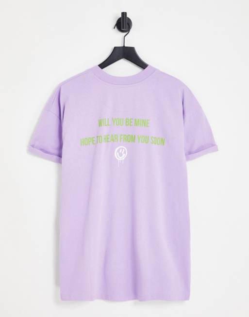 Night Addict logo print t-shirt in lilac | ASOS