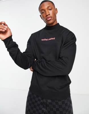 Night Addict mock neck embroidered certified weekend sweatshirt in ...
