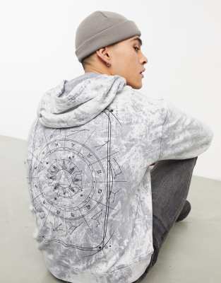 Night Addict oversized hoodie with chart back print in tie dye | ASOS