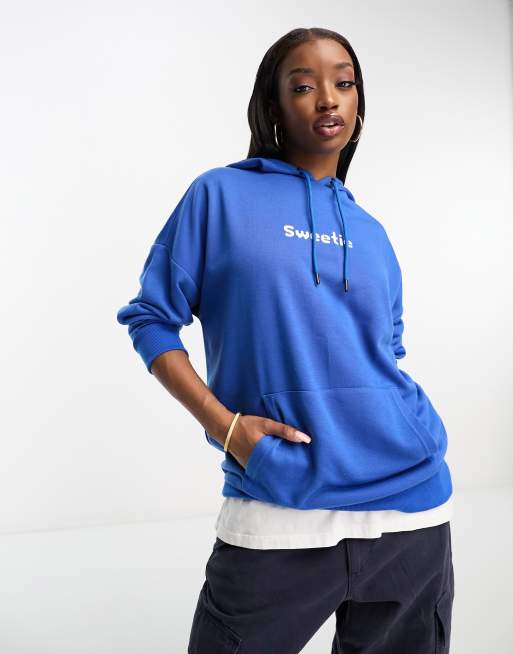 Night Addict oversized hoodie with sweetie print in blue | ASOS
