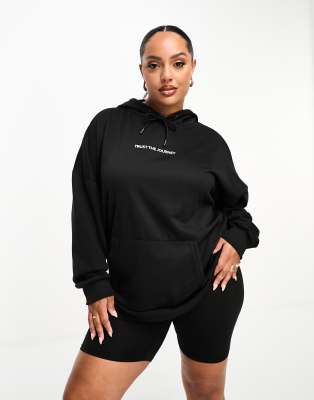 Night Addict Plus oversized hoodie with journey print in black | ASOS