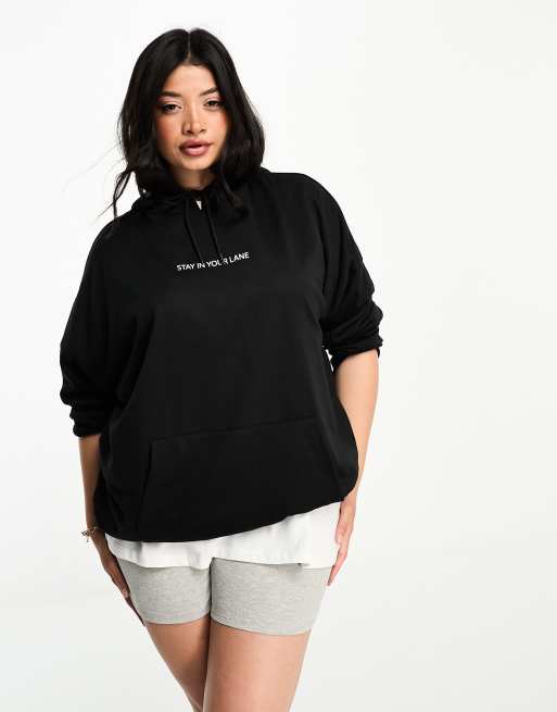 Night Addict Plus oversized hoodie with lane print in black | ASOS