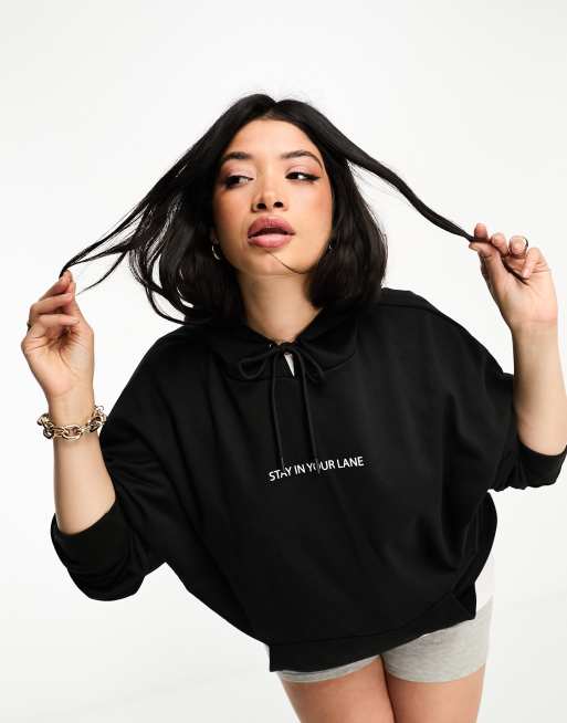 Night Addict Plus - Sweat à capuche oversize avec inscription « Stay in your Lane » - Noir | ASOS
