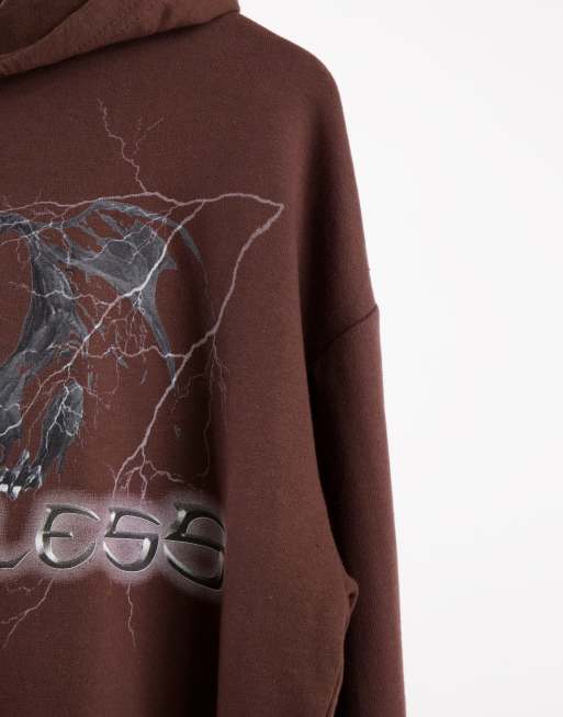 Night Addict relentless printed hoodie in brown | ASOS