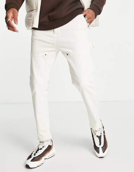 Night Addict straight fit carpenter jeans in cream | ASOS