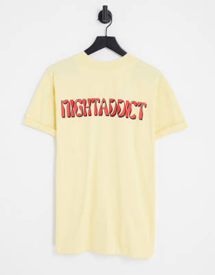 Night Addict - T-shirt met golvend logo op de achterkant | ASOS