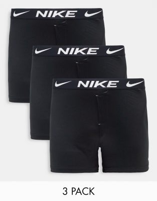Nike 3 pack of boxer briefs in black with black waistbands | ASOS