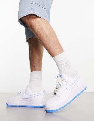 Nike Air Force 1 '07 trainers in white and blue | ASOS