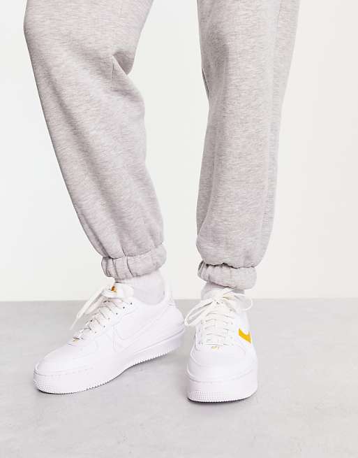 Nike Air Force 1 PLT.AF.ORM sneakers in white and yellow | ASOS Nike Air Force 1 PLT.AF.ORM sneakers in white and yellow | ASOS