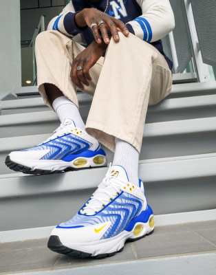 Nike Air Max TW Next trainers in white blue and yellow | ASOS