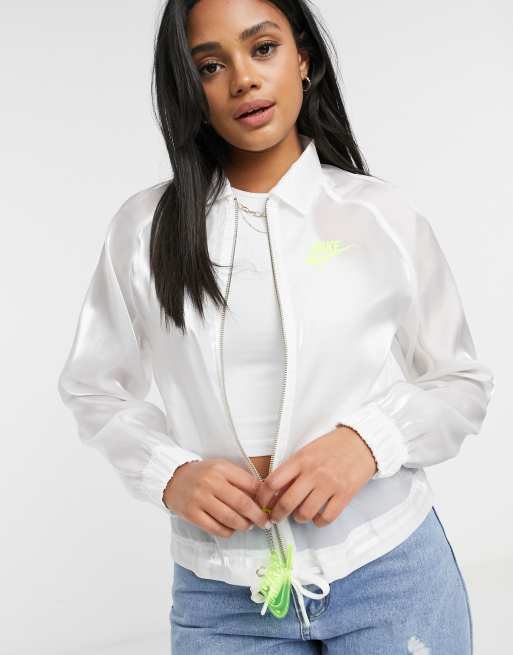 Nike Air translucent jacket in white | ASOS