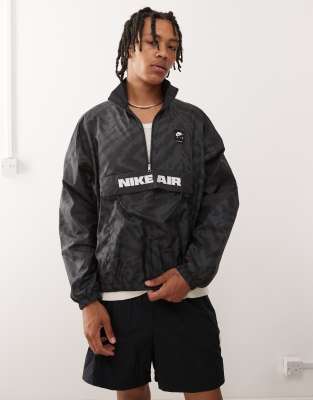 Nike Air woven half zip jacket in black | ASOS
