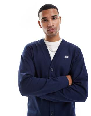Nike Club cardigan in dark navy | ASOS