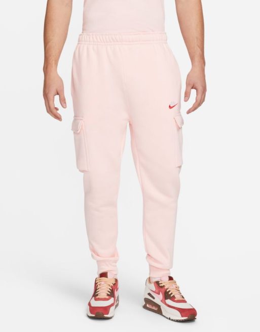 Nike Club Jogger Cargo En Polaire Rose Atmosphère Asos