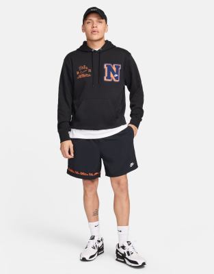 Nike Club varsity shorts in black | ASOS