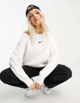 Nike Collection Fleece oversized crew neck sweatshirt in black | ASOS