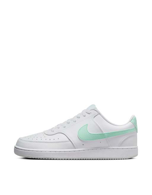 Nike Court Vision Low sneakers in white and mint | ASOS