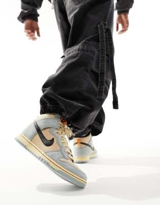 Nike Dunk Hi Retro SE trainers in grey and brown | ASOS