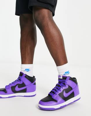 Nike - Dunk Hi - Sneakers alte viola e nere rétro | ASOS