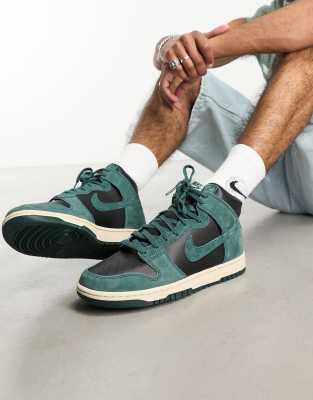 Nike - Dunk - Sneakers alte rétro alte nere e verdi | ASOS
