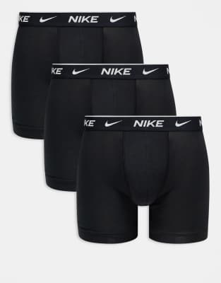Nike Everyday Cotton Stretch 3 pack long boxer brief in black | ASOS