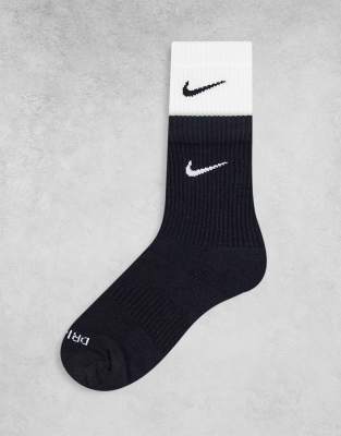 Nike Everyday Plus cushioned overlay socks in black and white | ASOS