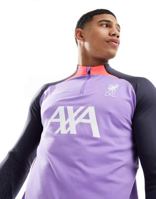 Nike Football Liverpool FC Strike Dri-FIT drill half zip top in purple ...
