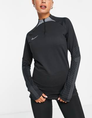 Nike Football Strike Dri-FIT half zip midlayer in black | ASOS