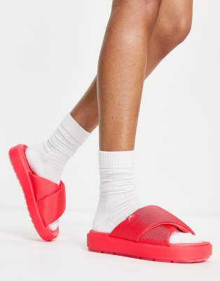 Jordan Nike Sophia Platform Sliders In Siren Red | ModeSens