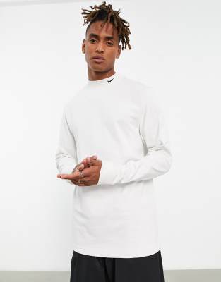 Nike Life Premium mock neck long sleeve top in phantom beige | ASOS