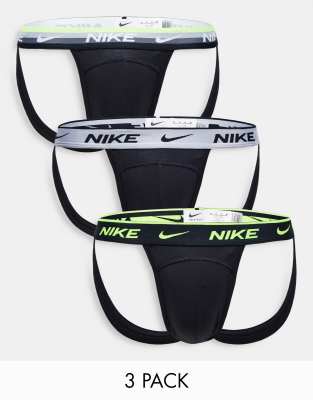 Nike - Lot de 3 jock-straps à taille colorée - Noir | ASOS