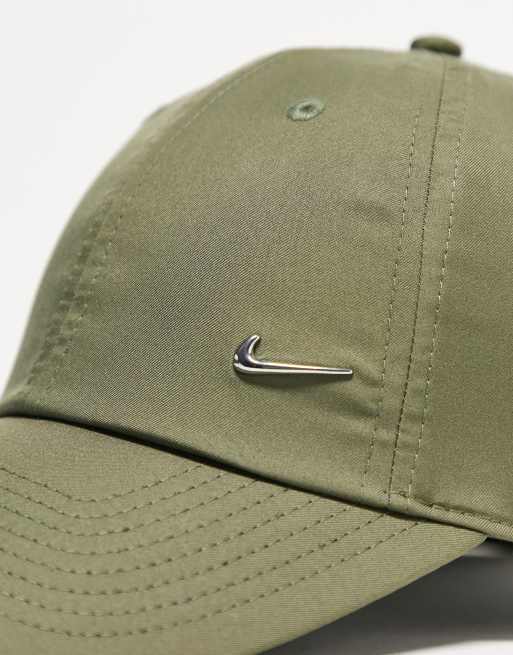 Nike metal swoosh cap in khaki | ASOS