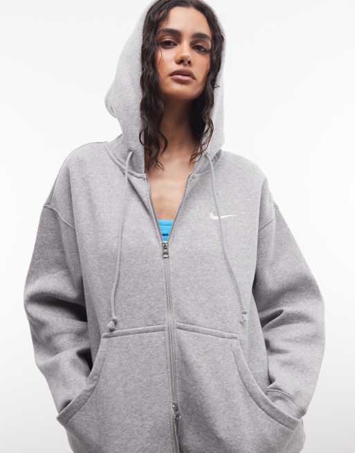 Nike - Phoenix - Sweat à capuche oversize en polaire à fermeture éclair ...